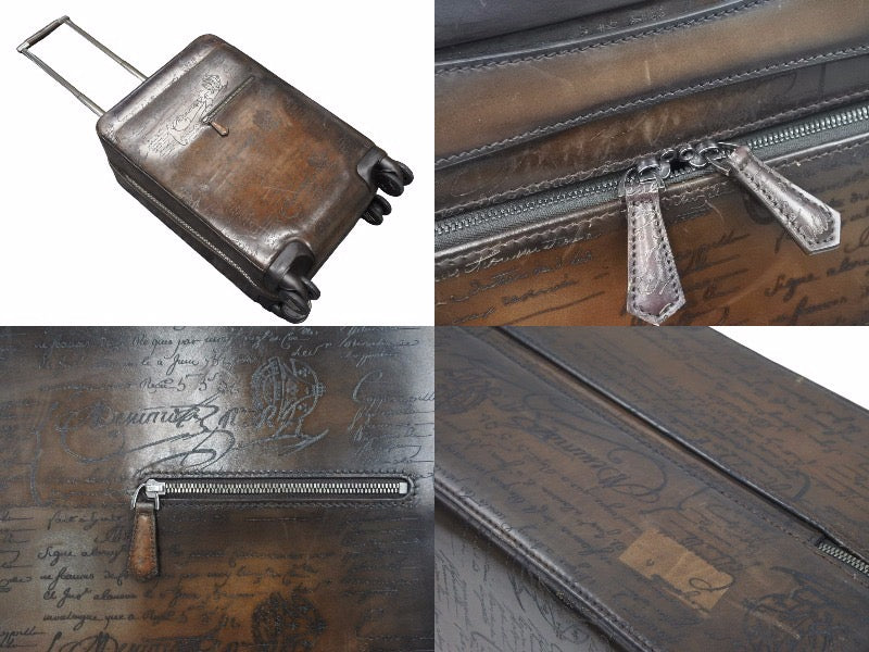 ベルルッティ 四輪モデル 全面フルスクリットレザー FORMULA 1004 ローリング スーツケース キャリーバッグ 美品 中古 48609 ...